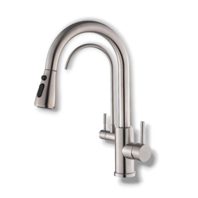 2 in 1 Kitchen Faucet Kit-Brushed Nickel - Enagic Kangen Water