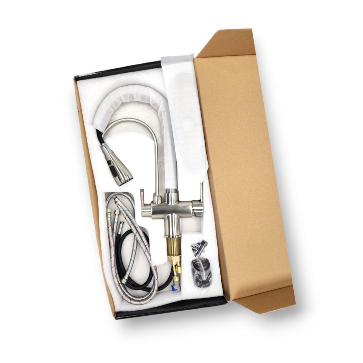 2 in 1 Kitchen Faucet Kit-Brushed Nickel - Enagic Kangen Water